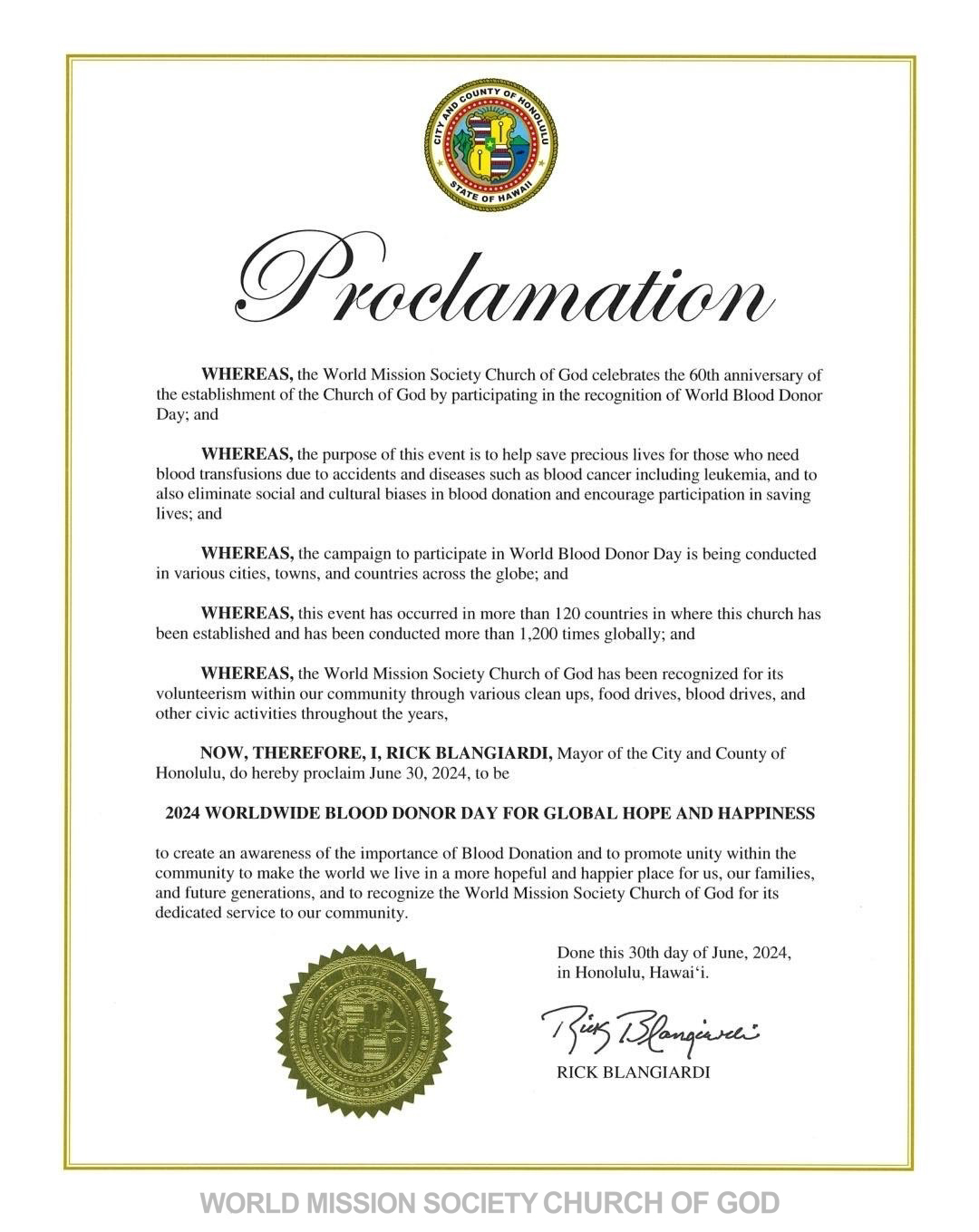 Honolulu Church Celebrates 60th Anniversary with Life-Saving Blood ...